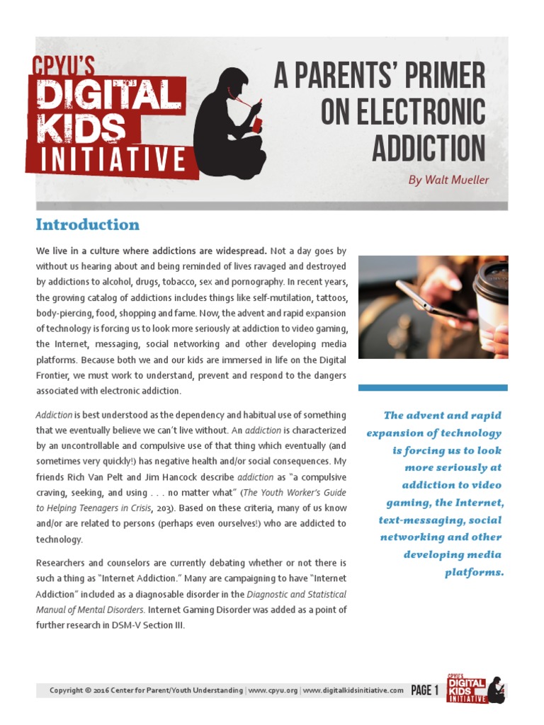 Electronic Addiction | PDF | Adolescence | Mental Health