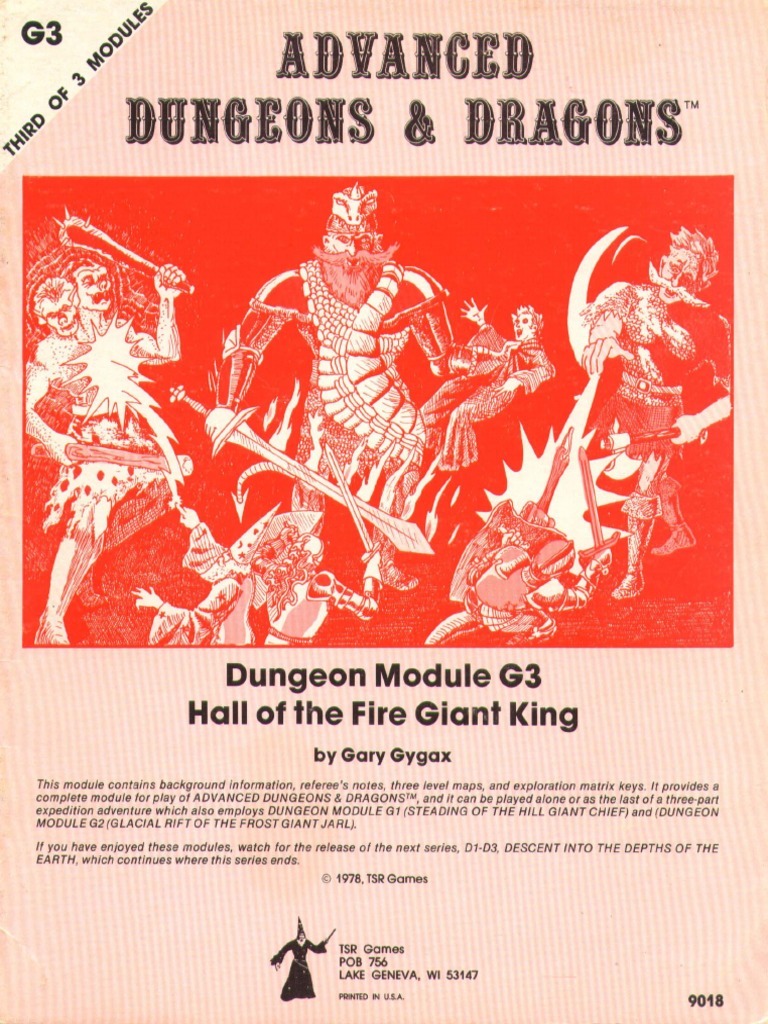 TSR 9018 - G3 - Hall of The Fire Giant King PDF | PDF