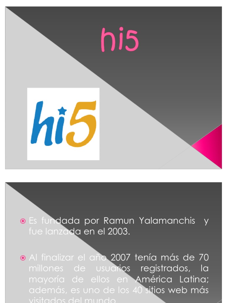 Exposicion de Hi5 | PDF | ciberespacio | Informática