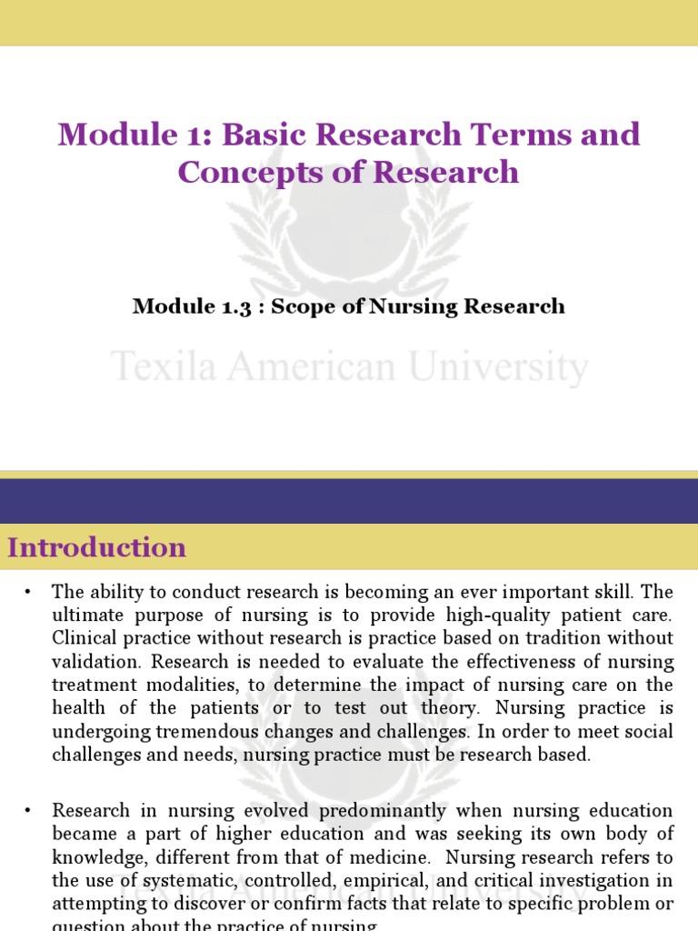 Scope of Nursing Research | PDF | Nursing | Academic Discipline ...