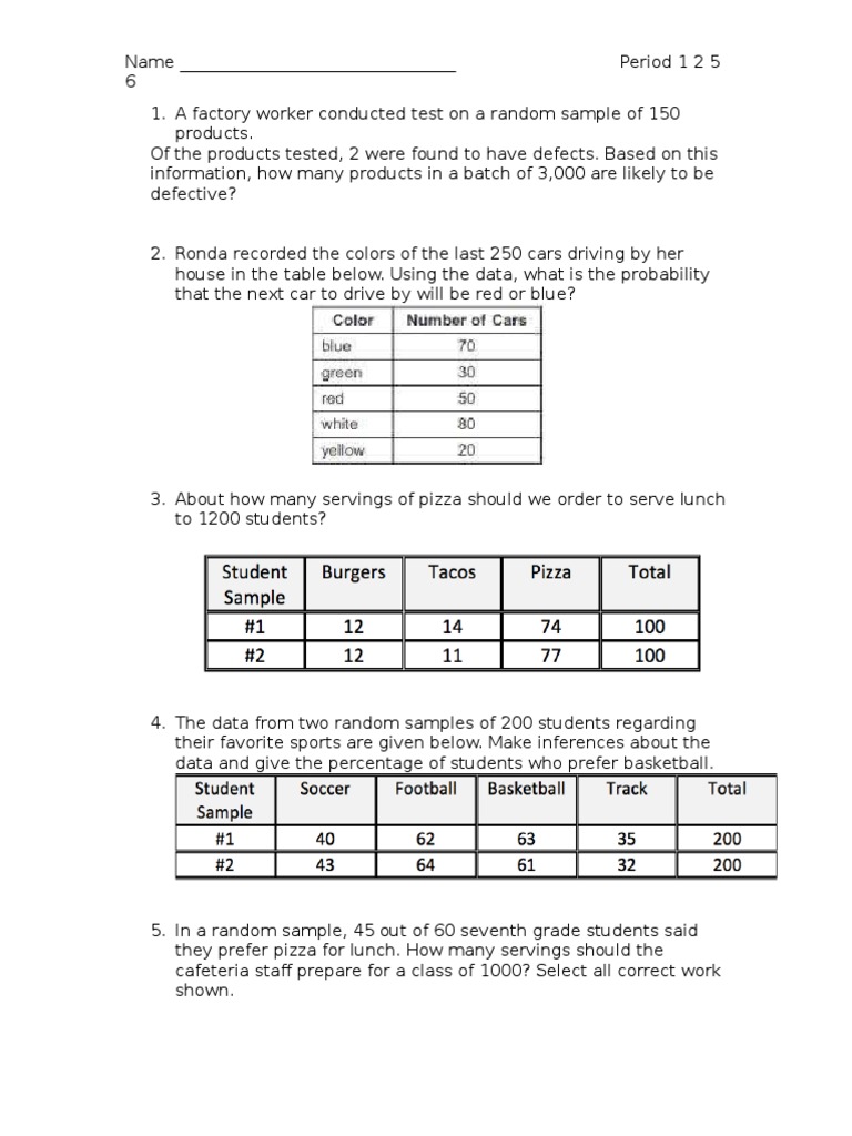 HW 2-28 Inferences Problems | PDF