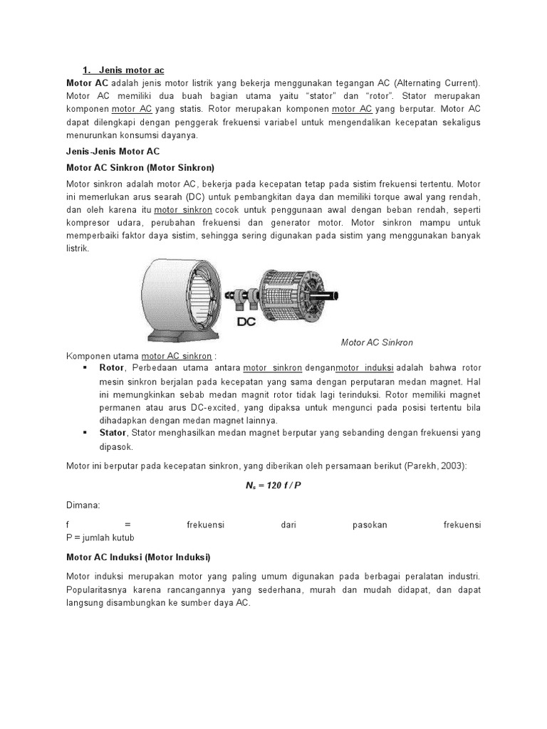 Jenis Motor Ac | PDF