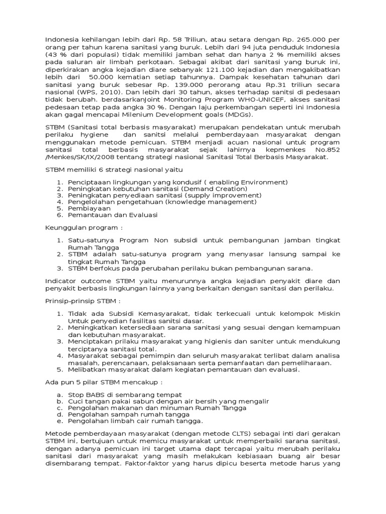 Persiapan Proposal STBM | PDF