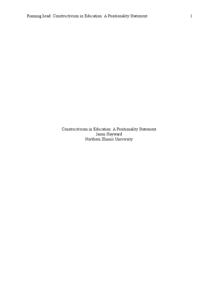 Hayward Positionality Statement | PDF | Constructivism (Philosophy Of ...