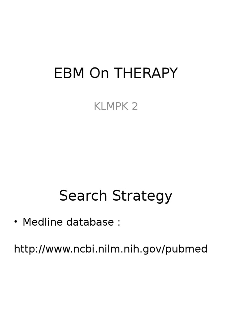 Ebm On Therapy | PDF | Randomized Controlled Trial | Diseases And Disorders