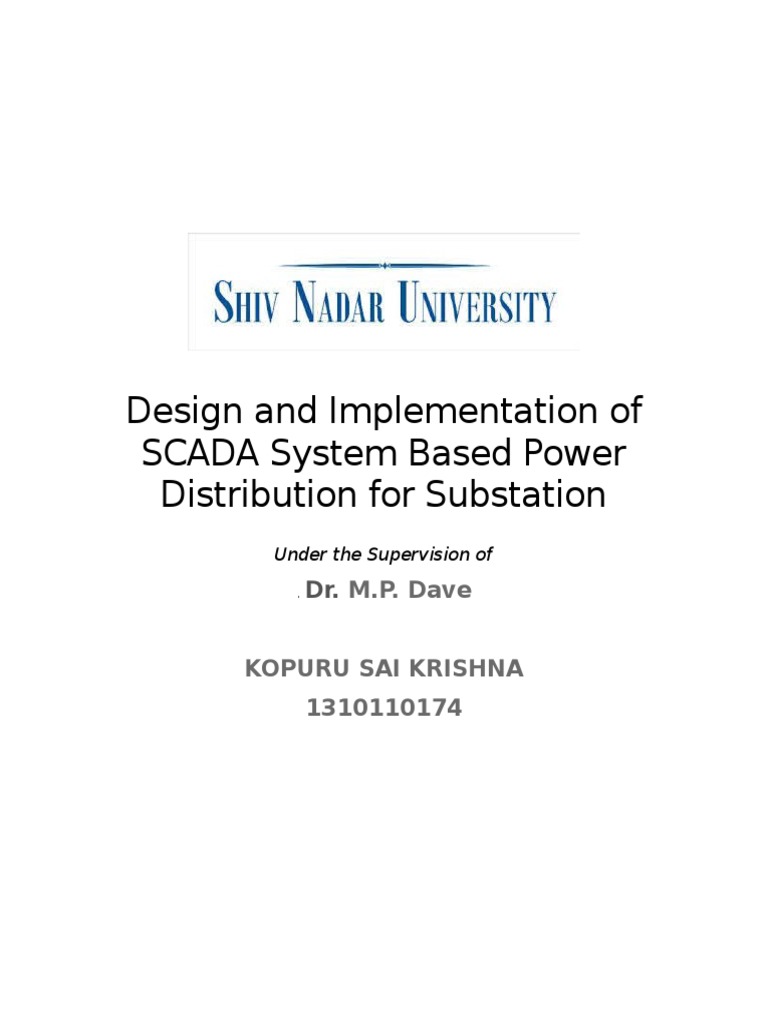 Design and Implementation of SCADA System Based Power Distribution For ...