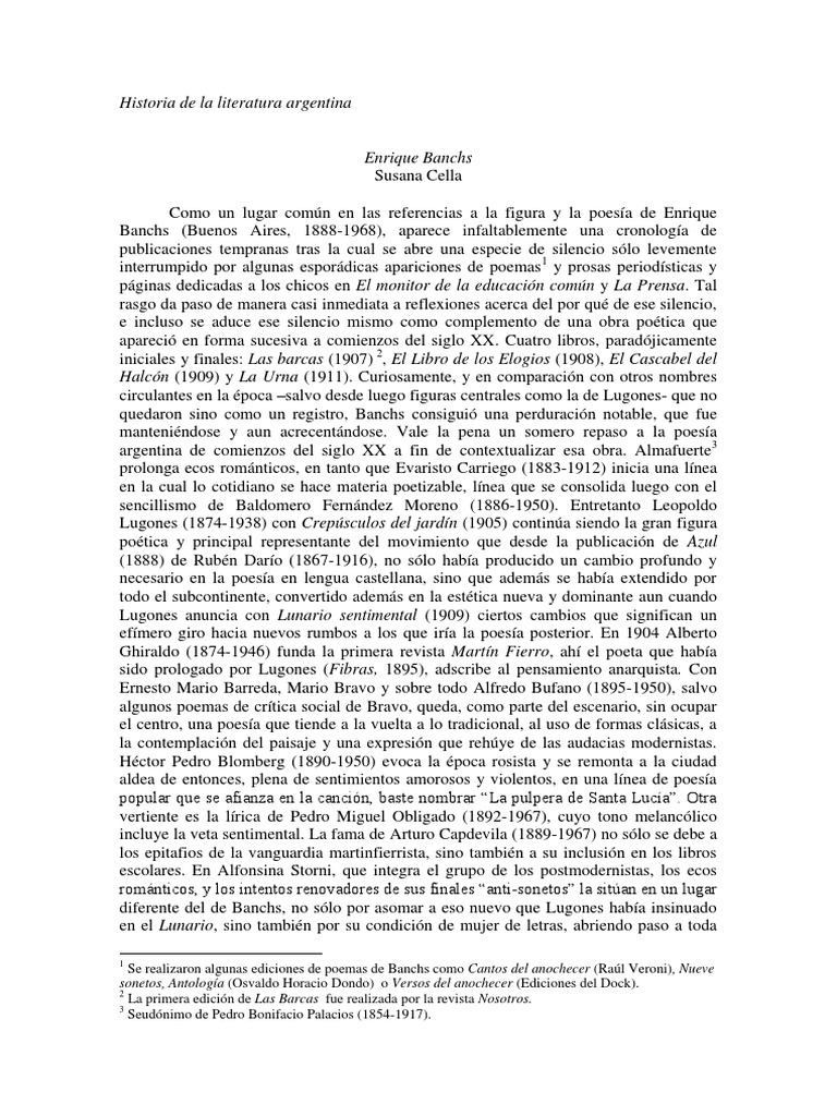 Poesía de Enrique Banchs en Argentina | PDF | Poesía | Autor