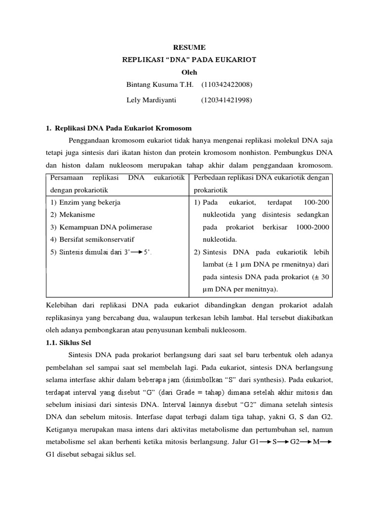 Replikasi DNA Pada Eukariot | PDF