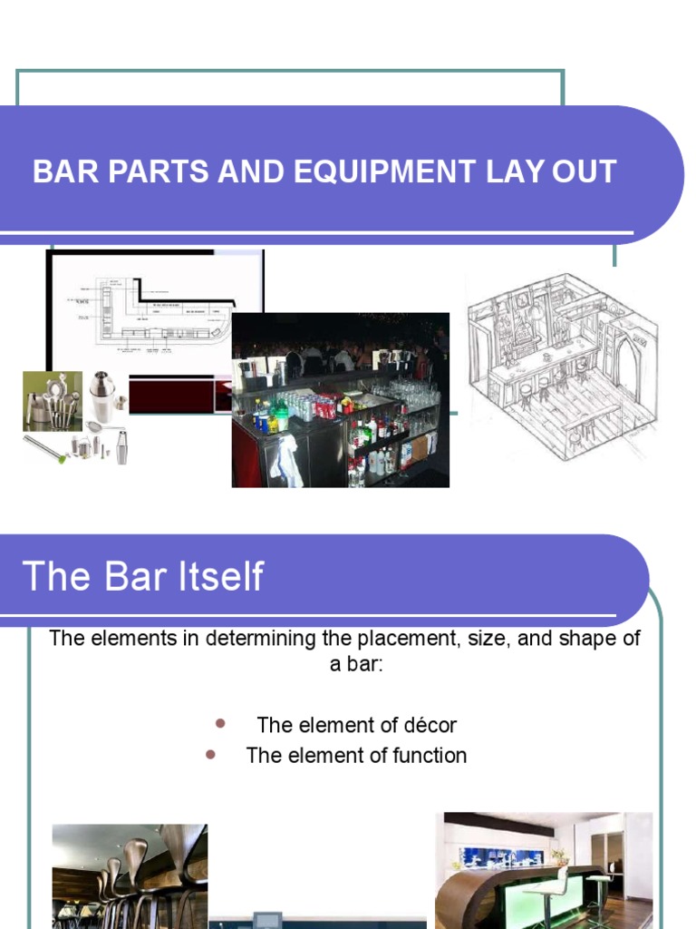 Chapter 3 Bar Parts and Equipment Lay Out | PDF | Drink | Sink