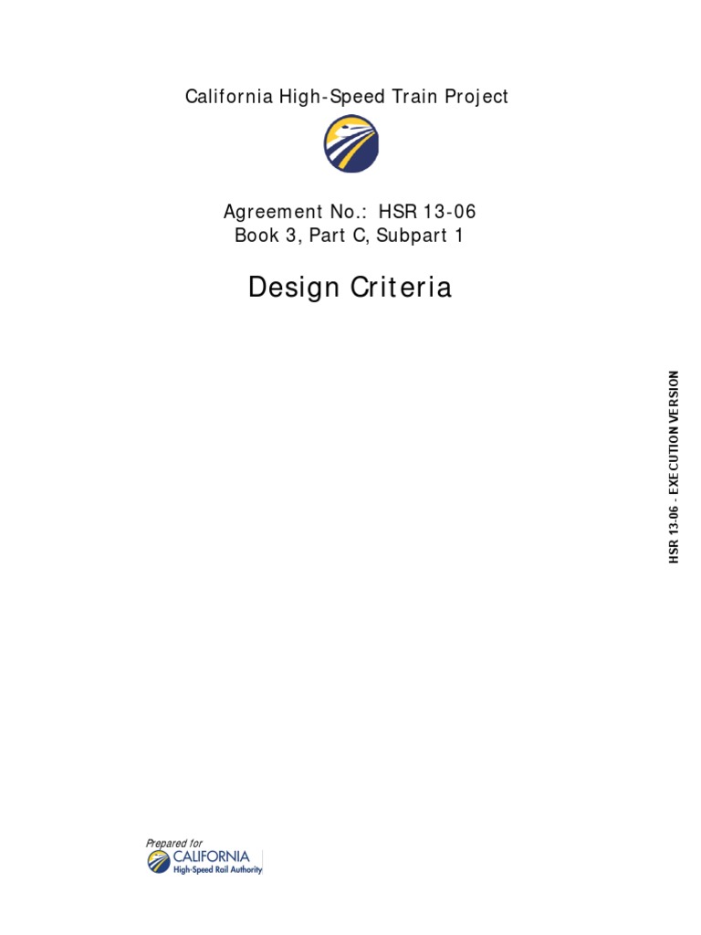 HSR 13 06 B3 PTC Sub1 CHSTP Design Criteria | PDF | Rail Transport | Tunnel