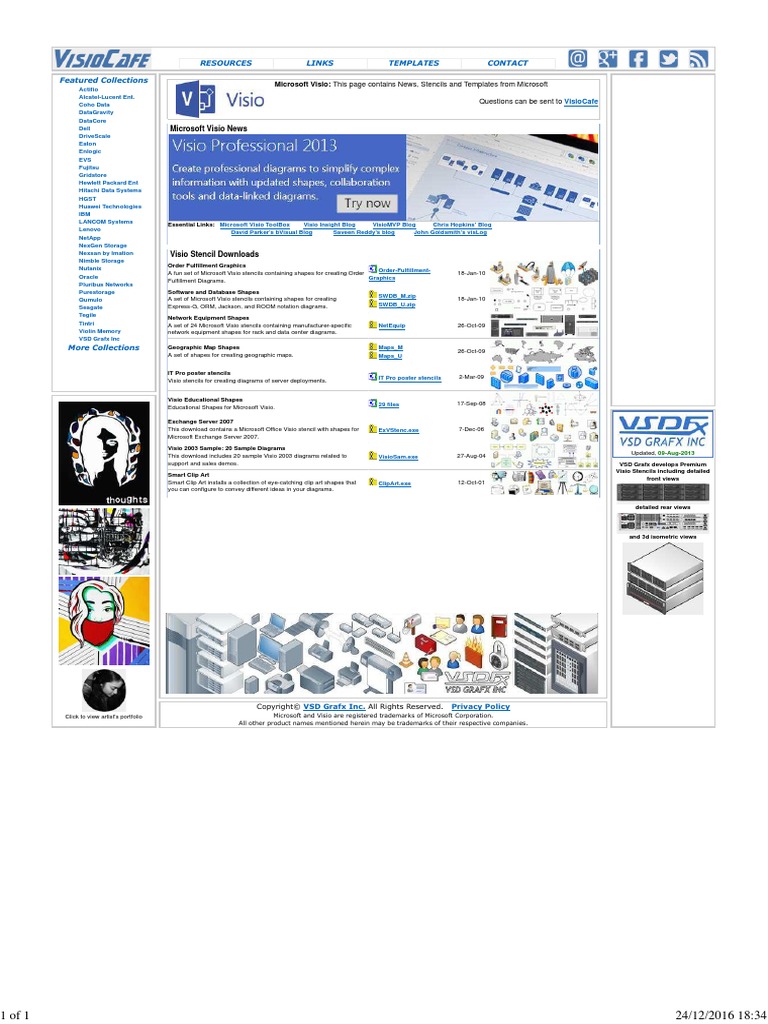 VisioCafe Free Visio Stencils Download Site | PDF | Software ...