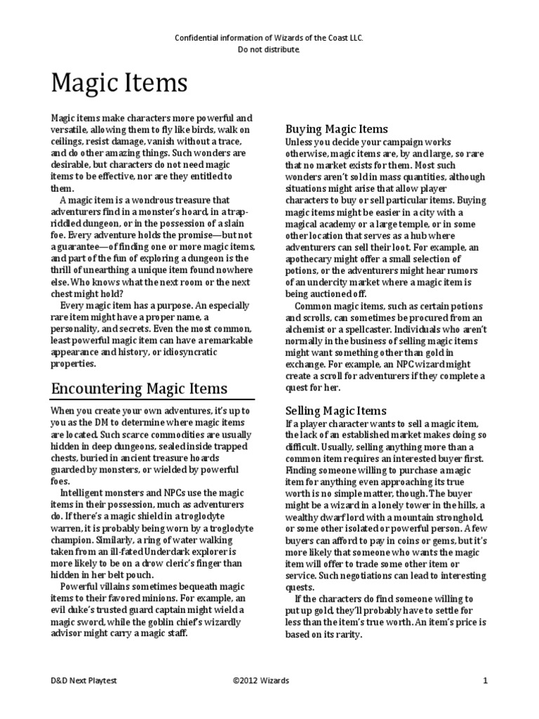 Extra Magic Items | PDF | Fantasy | Leisure