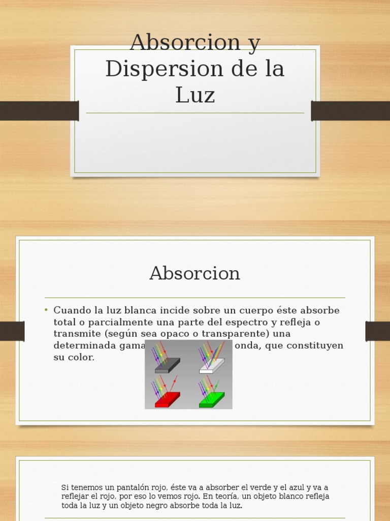 Absorción y Dispersión de la Luz | PDF | Ligero | Color