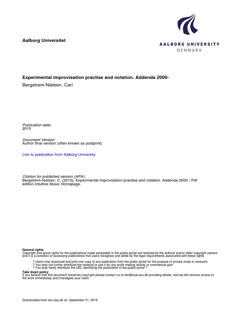Bergstrom - Experimental Improvisation Practise and Notation (Continuation) | PDF | Musical ...