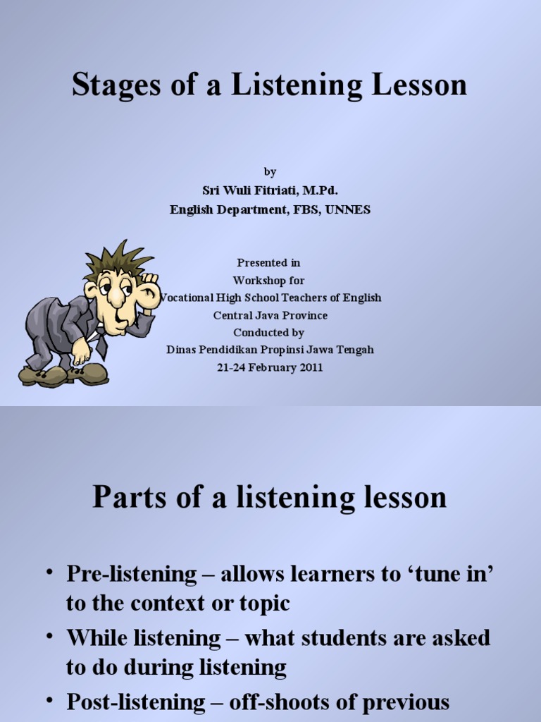 Stages of A Listening Lesson: Sri Wuli Fitriati, M.Pd. English ...