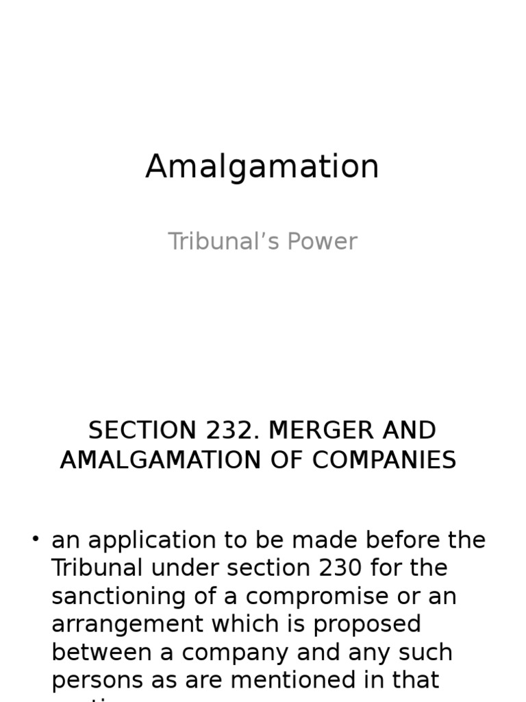 Compromise, Arrangement & Amalgamation | PDF | Liquidation | Mergers ...