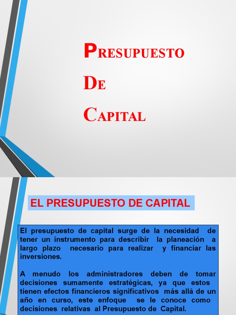 Presupuesto de Capital | PDF | Análisis de sensibilidad | Presupuesto