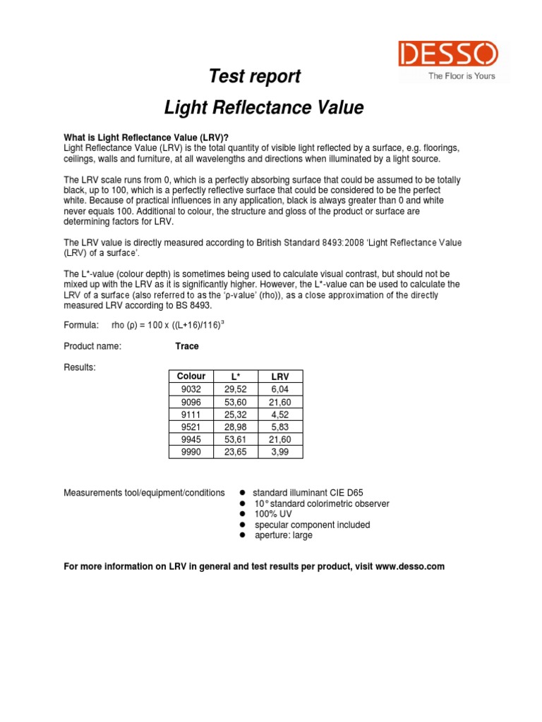 LRV Values | PDF