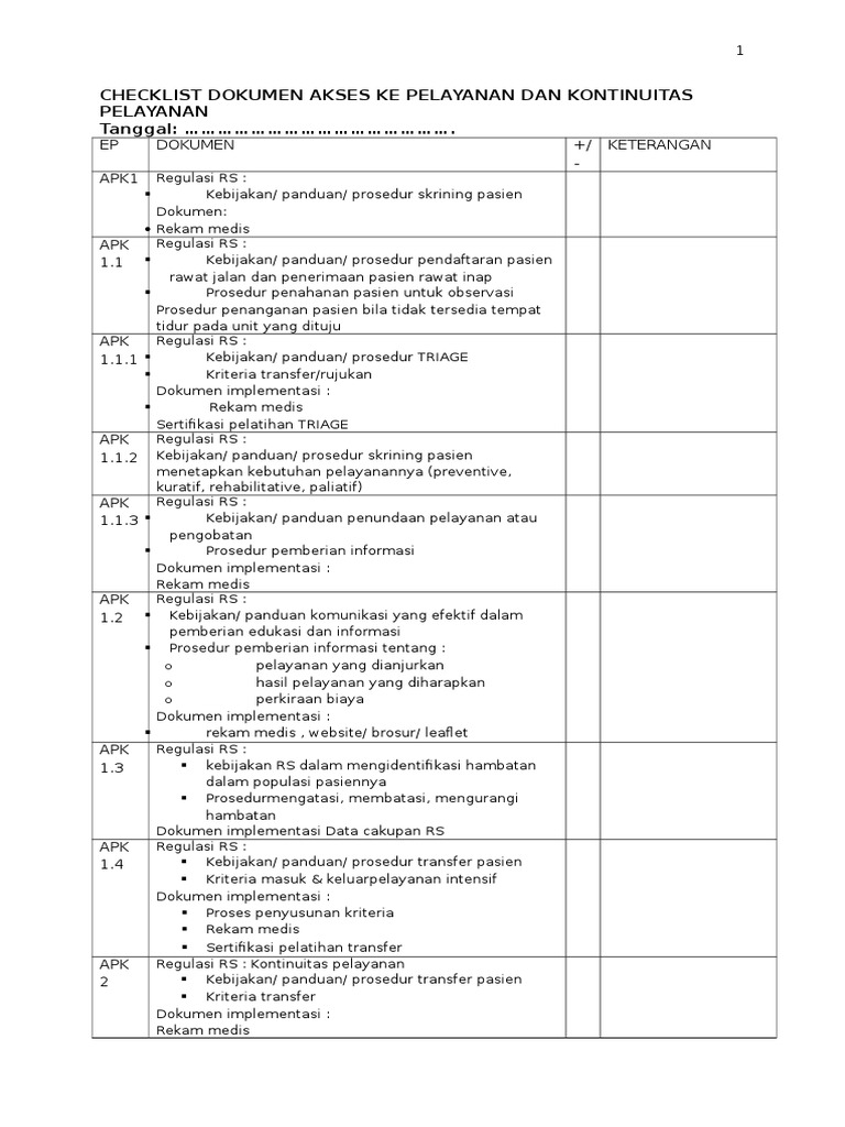 APK-CekList Dokumen | PDF