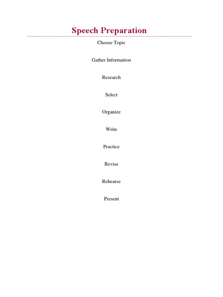 Speech Preparation: Choose Topic | PDF