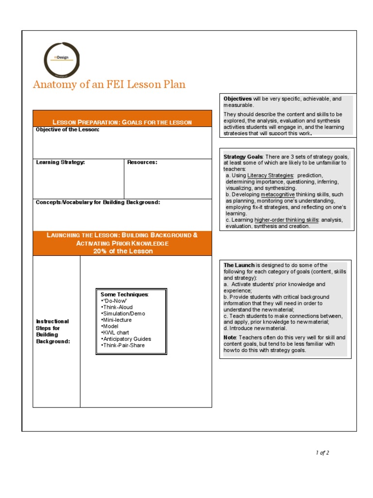 Anatomy of An FEI Lesson.1109 | PDF | Behaviorism | Pedagogy