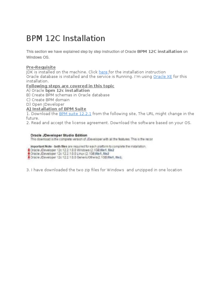 BPM 12C Installation | PDF | Zip (File Format) | Data Management
