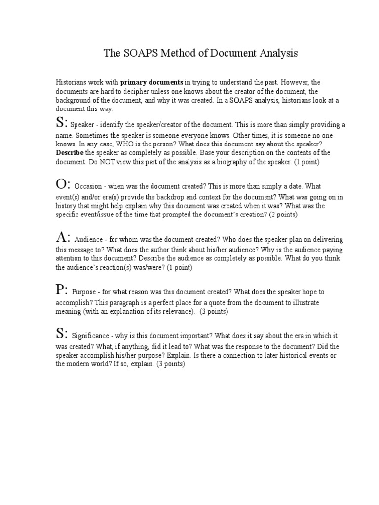 Soaps Method Od Document Analysis | PDF Soaps Method Od Document Analysis | PDF