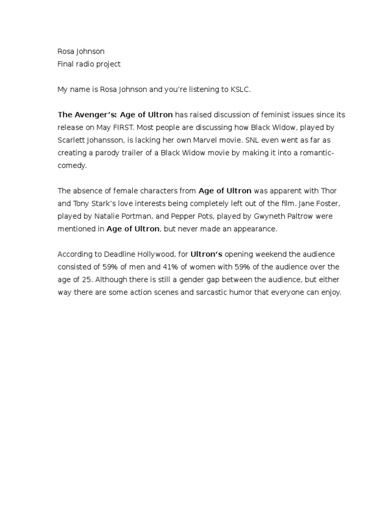 Final Project Script | PDF