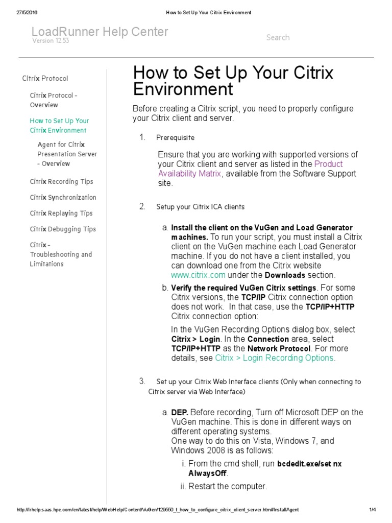 How To Set Up Your Citrix Environment | Download Free PDF | Citrix ...