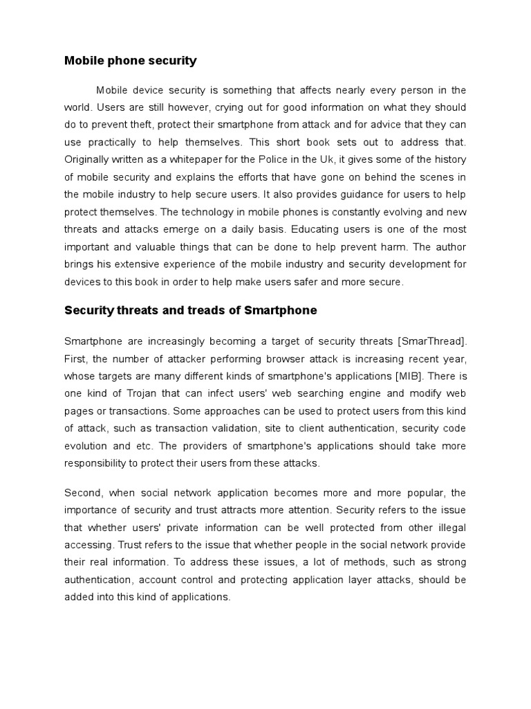 Mobile Security Pdf Computer Security Security
