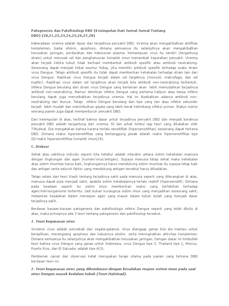 Patogenesis Dan Patofisiologi DBD | PDF