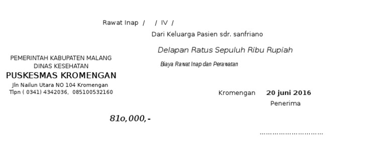 Kwitansi Rawat Inap | PDF