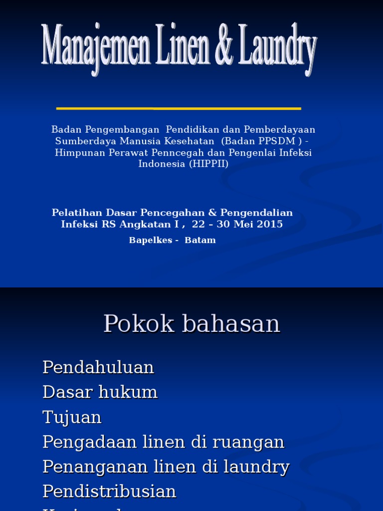Penanganan Linen Dan Laundry | PDF | Teknologi & Rekayasa