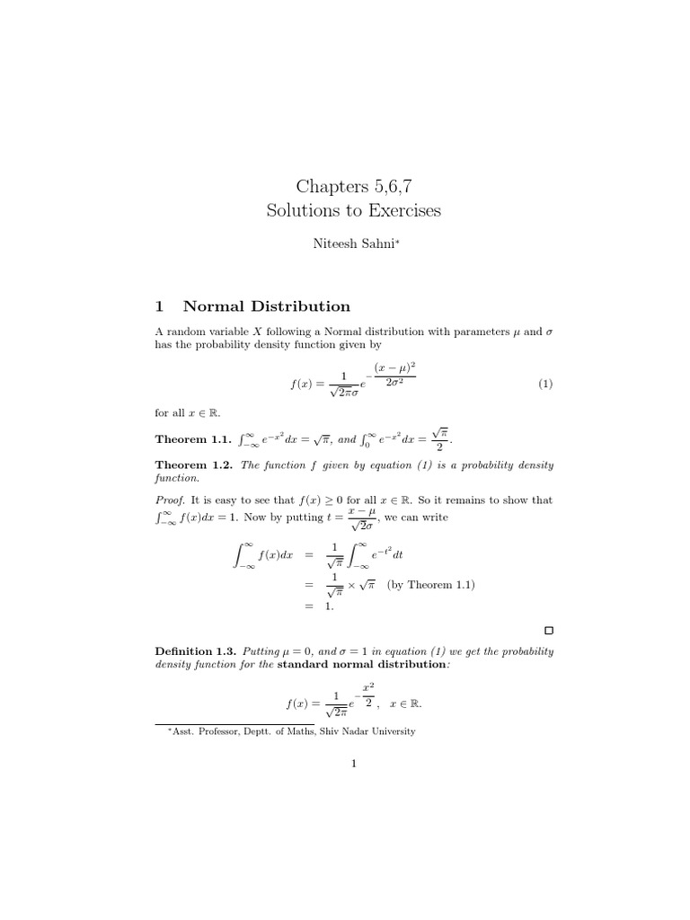 Probability Notes | PDF | Normal Distribution | Standard Deviation
