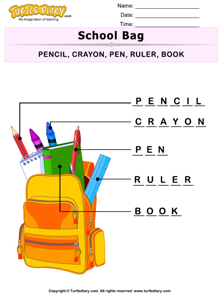 Answer Label The School Bag | PDF