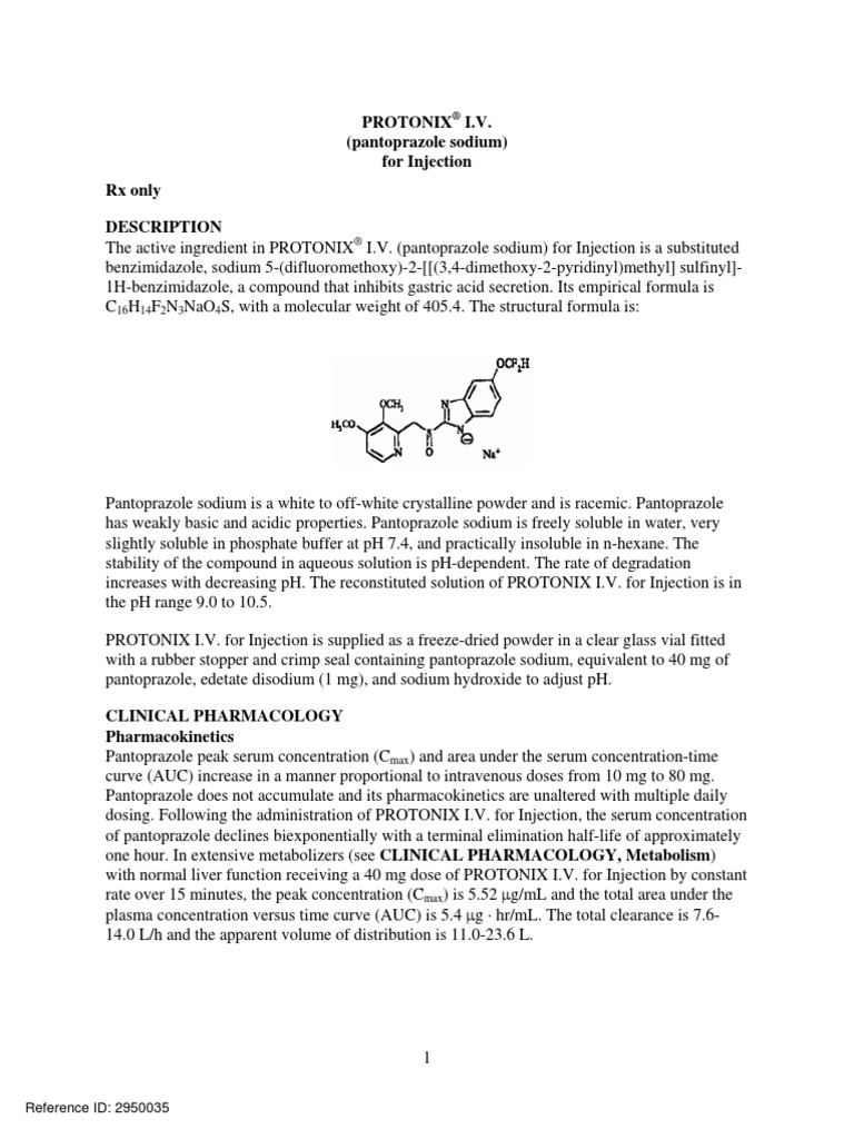 Profil Farmakikinetik Pantoprazole Injeksi | PDF | Gastroesophageal ...