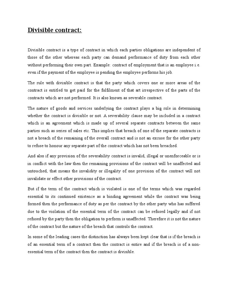 Divisible Contract | Download Free PDF | Virtue | Government