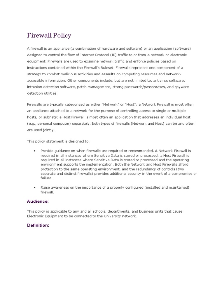 Firewall Policy | PDF | Payment Card Industry Data Security Standard ...