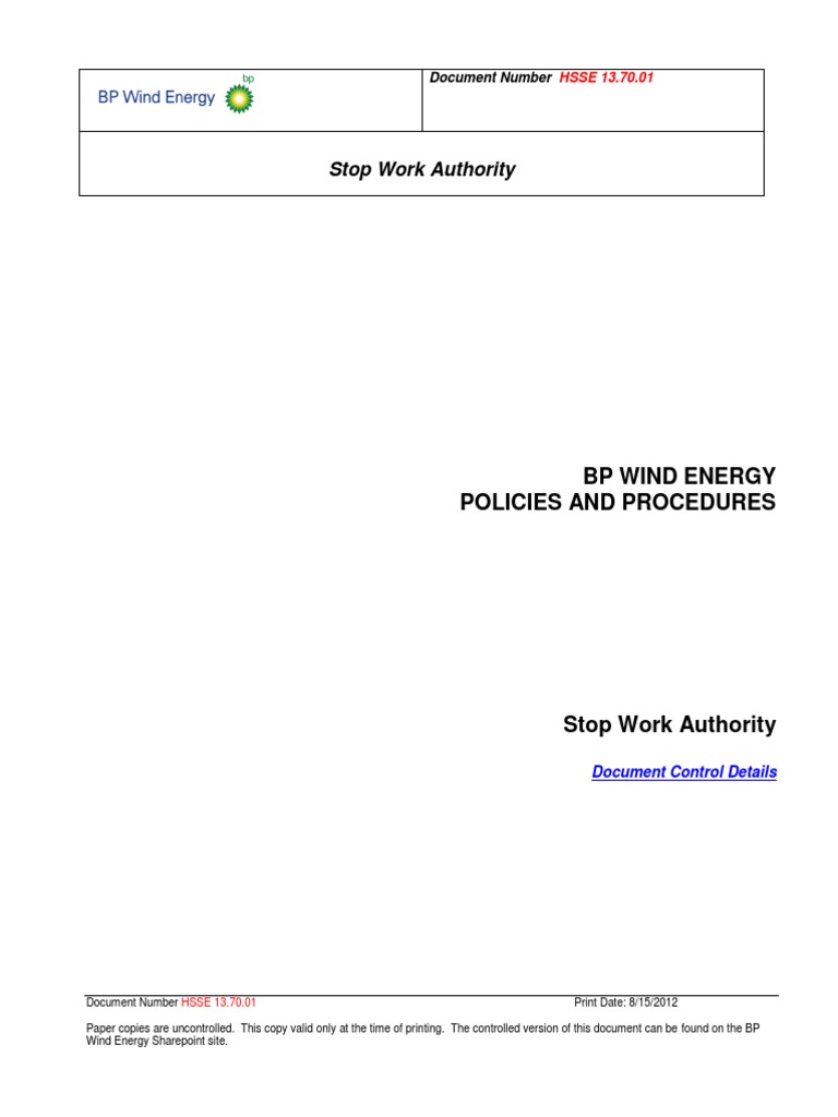 Attach PP Stop Work | PDF | Risk | Hazards