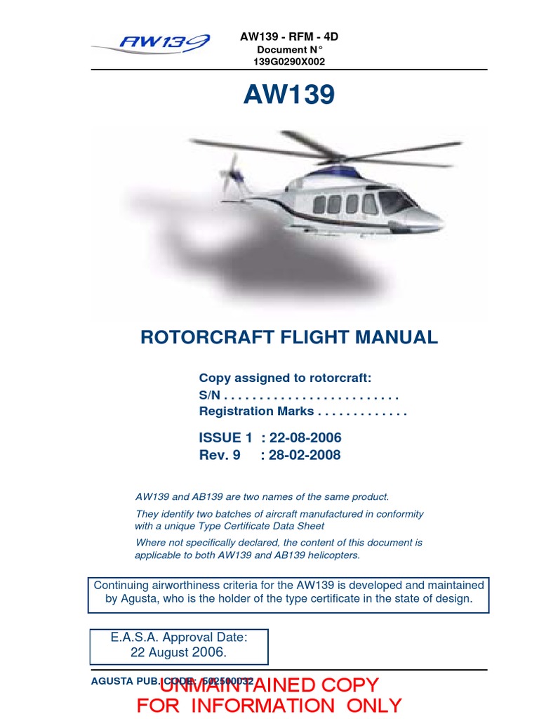 AW139 Flight Manual POH | Aircraft | Aviation