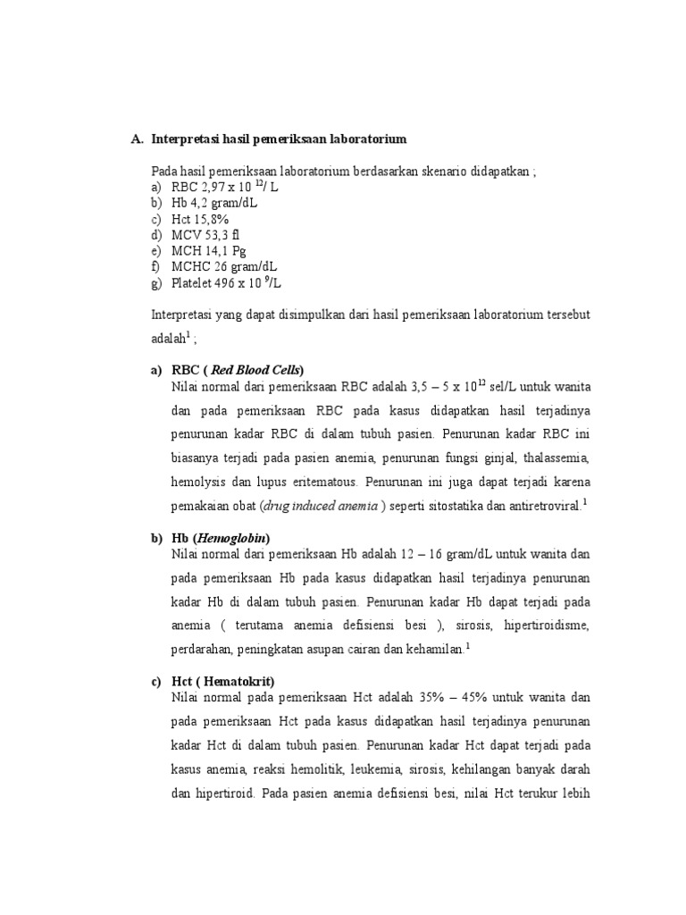 Interpretasi Hasil Lab Darah Lengkap | PDF