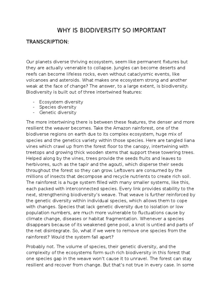 Why Is Biodiversity So Important Muet Assignment | PDF | Coral Reef ...