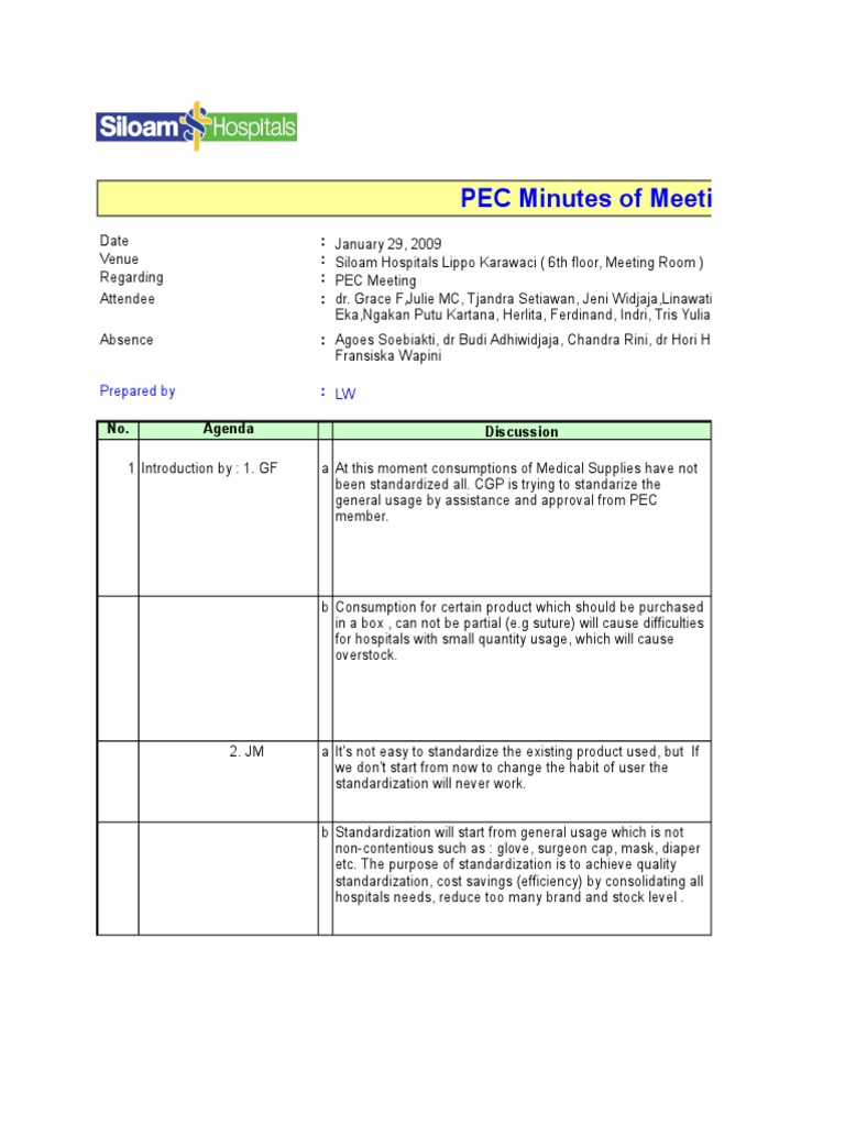 PEC Minutes of Meeting | PDF | Economies | Business