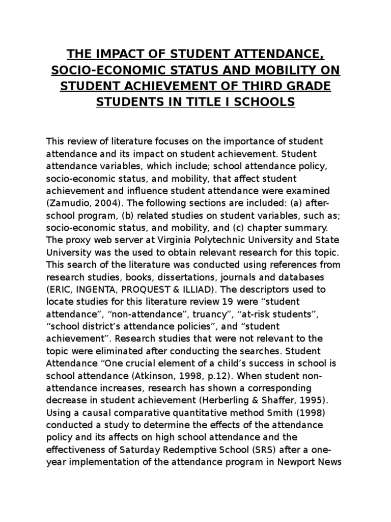 The Impact of Student Attendance | PDF