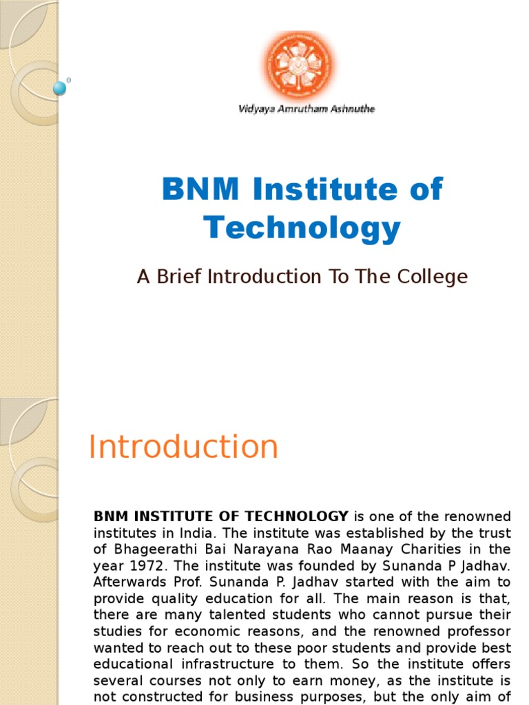 BNM Institute of Technology | PDF