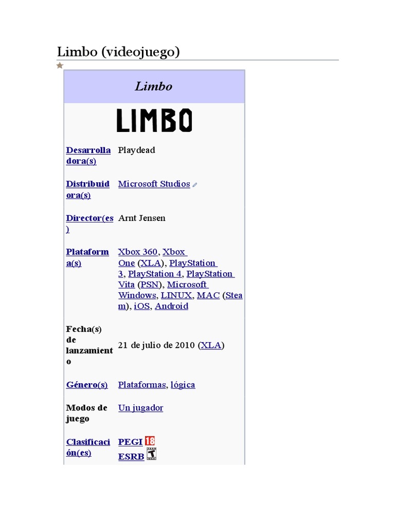 Limbo | PDF | Videojuegos | Ocio