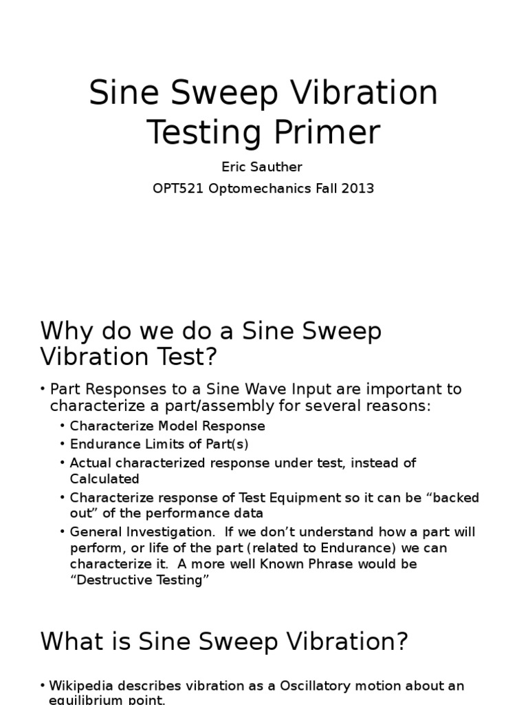 Sine Sweep Vibration Testing | PDF | Classical Mechanics | Mechanics