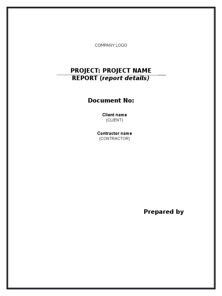 Project: Project Name REPORT (Report Details) : Company Logo | PDF ...