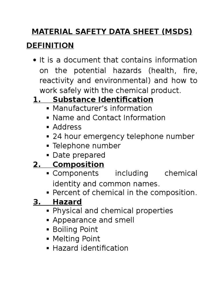 Material Safety Data Sheet | PDF