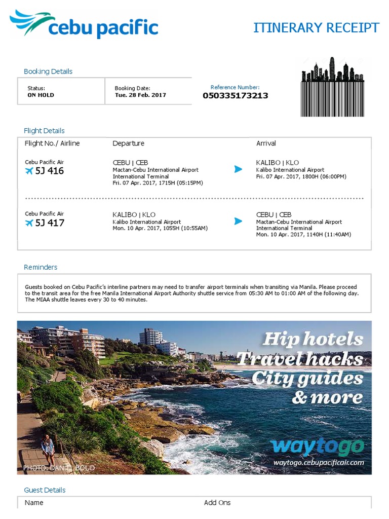 Cebu Pacific Booking - Cebu-Boracay PDF | PDF | Fee | Aviation